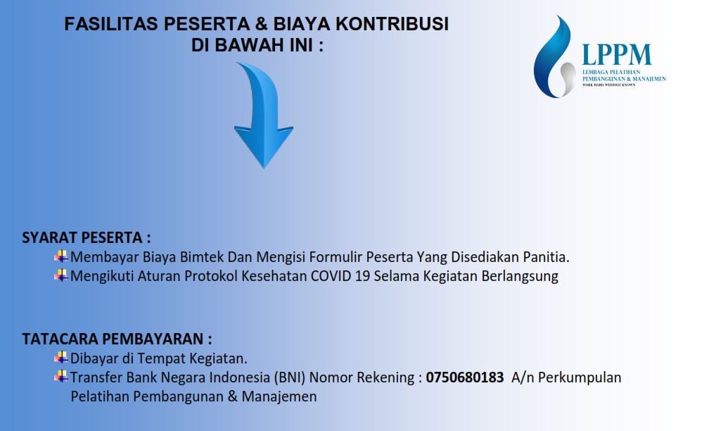 Fasilitas Peserta & Biaya Bimtek | LPPM Bimtek & Diklat - www.lppmbimtek.com